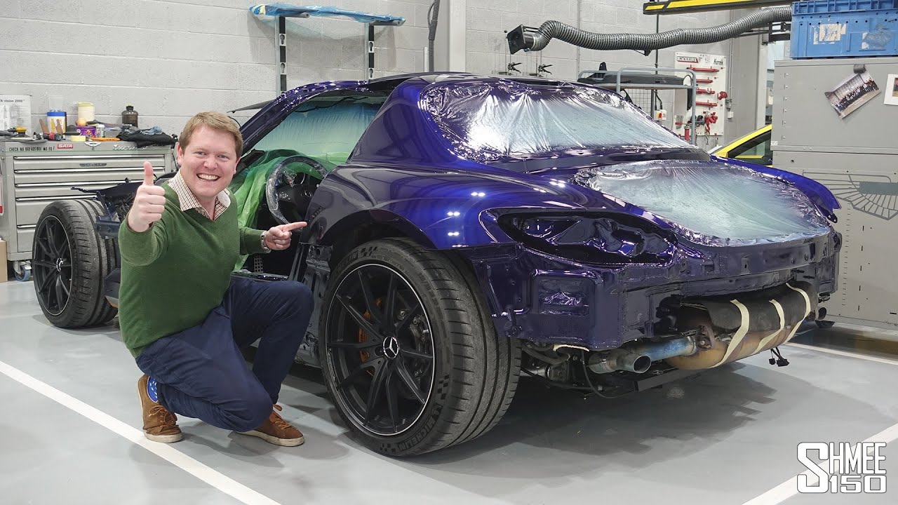 PAINTING My SLS AMG Black Series! Transformation to Mystic Blue - Shmee150
