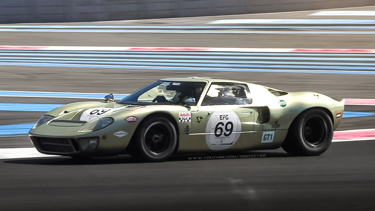 Ford GT40 Mk1s Racing on Track: Start, Warm Up, Accelerations & V8 Sound!