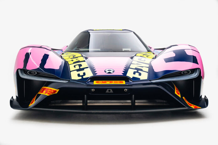 NIO EP9 Hypercar Hand Painted by Artist Ornamental Conifer to Raise ...